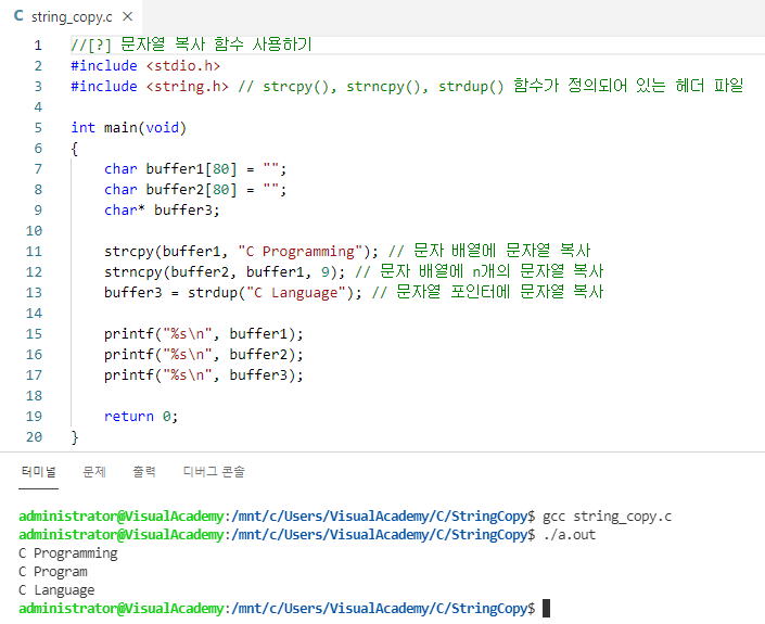 C 언어 문자열 복사 함수strcpy Strncpy Strdup 사용하기 메모엔진